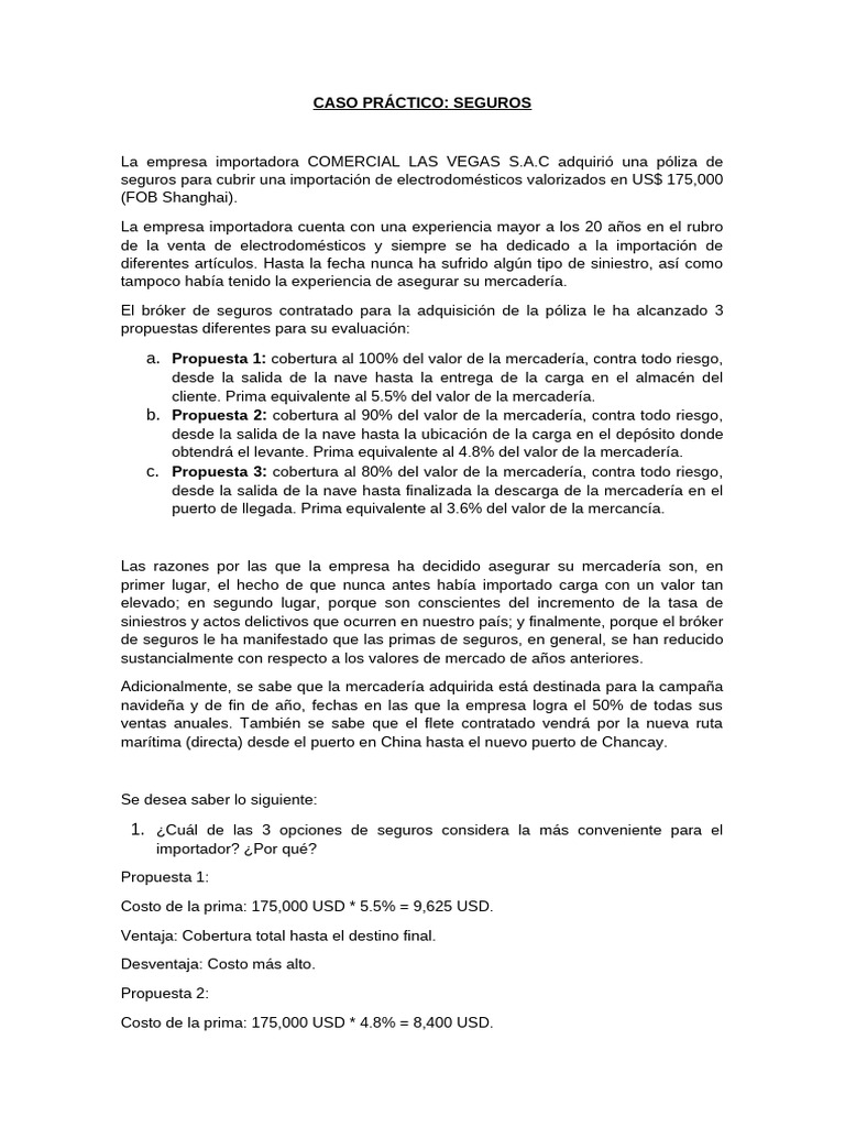 Caso Practico - Seguros | PDF