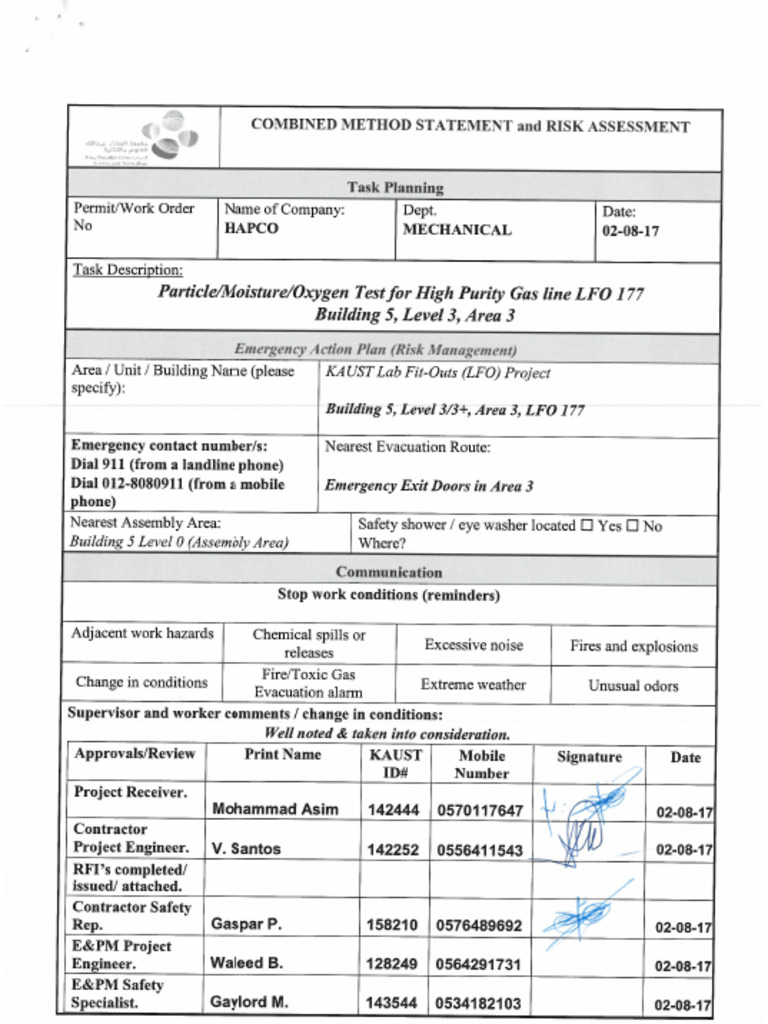Particle-Moisture - Oxygen Test For High Purity Gas Line | PDF