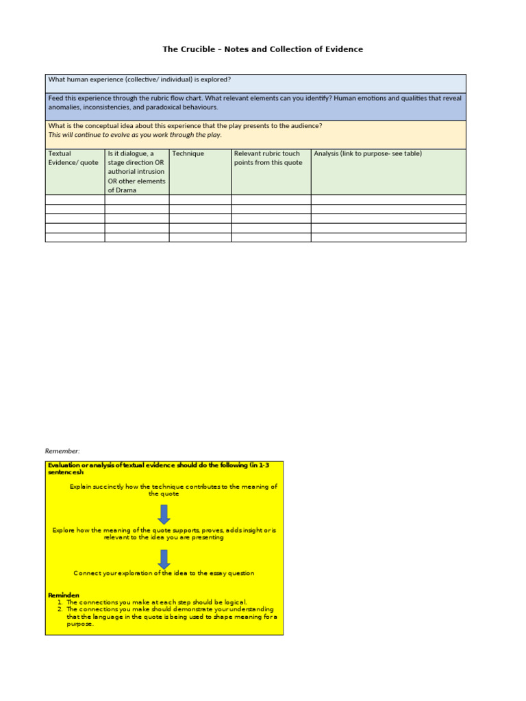 Crucible Note Taking Template 1 | PDF
