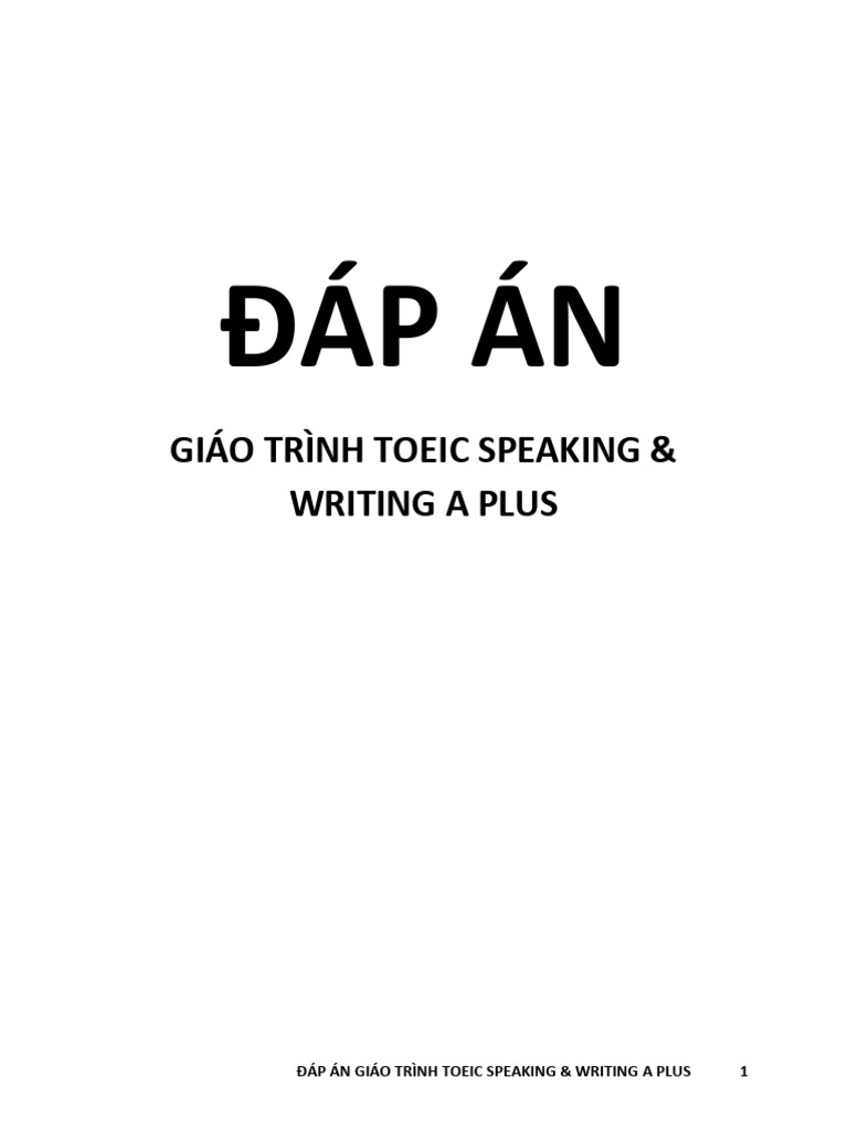 Đáp Án Giáo Trình TOEIC A Plus T11.2020 | PDF