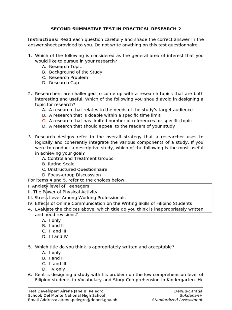 PR2 - Q2 - Summative Test 2 | PDF