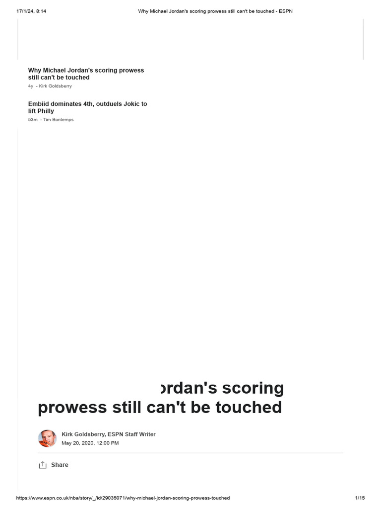 Why Michael Jordan's Scoring Prowess Still Can't Be Touched - ESPN | PDF
