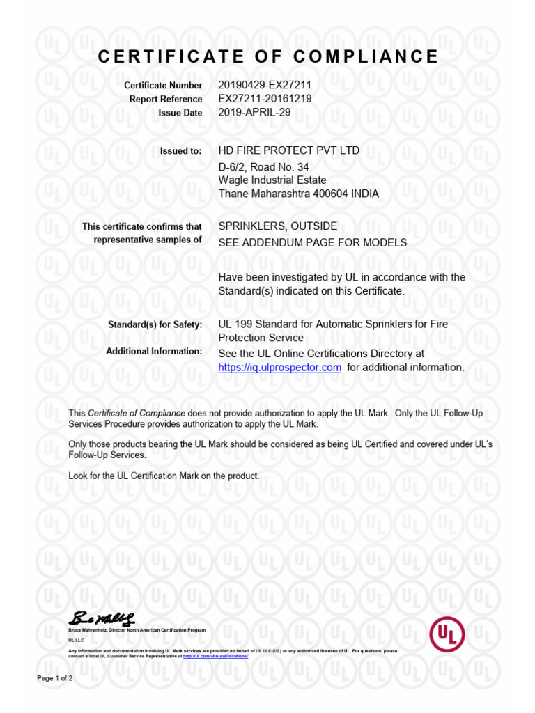 EX27211 UL COC Window and Tank Nozzles | PDF