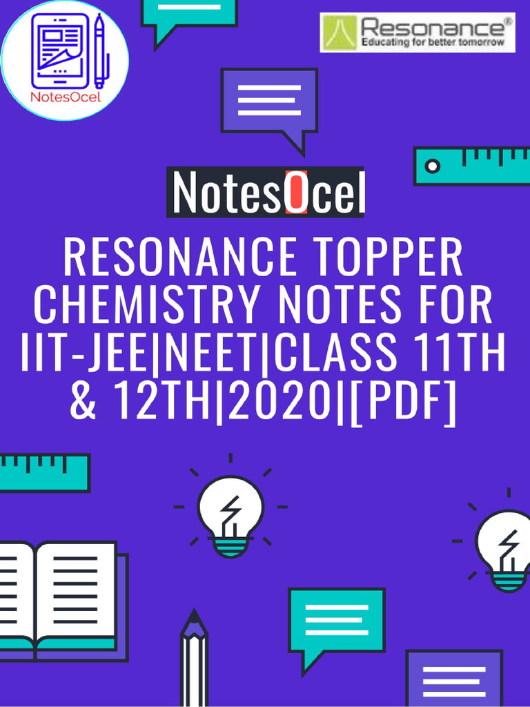 Resonance Topper Handwritten Chemistry Notes Part-3(a) | PDF Resonance Topper Handwritten Chemistry Notes Part-3(a) | PDF
