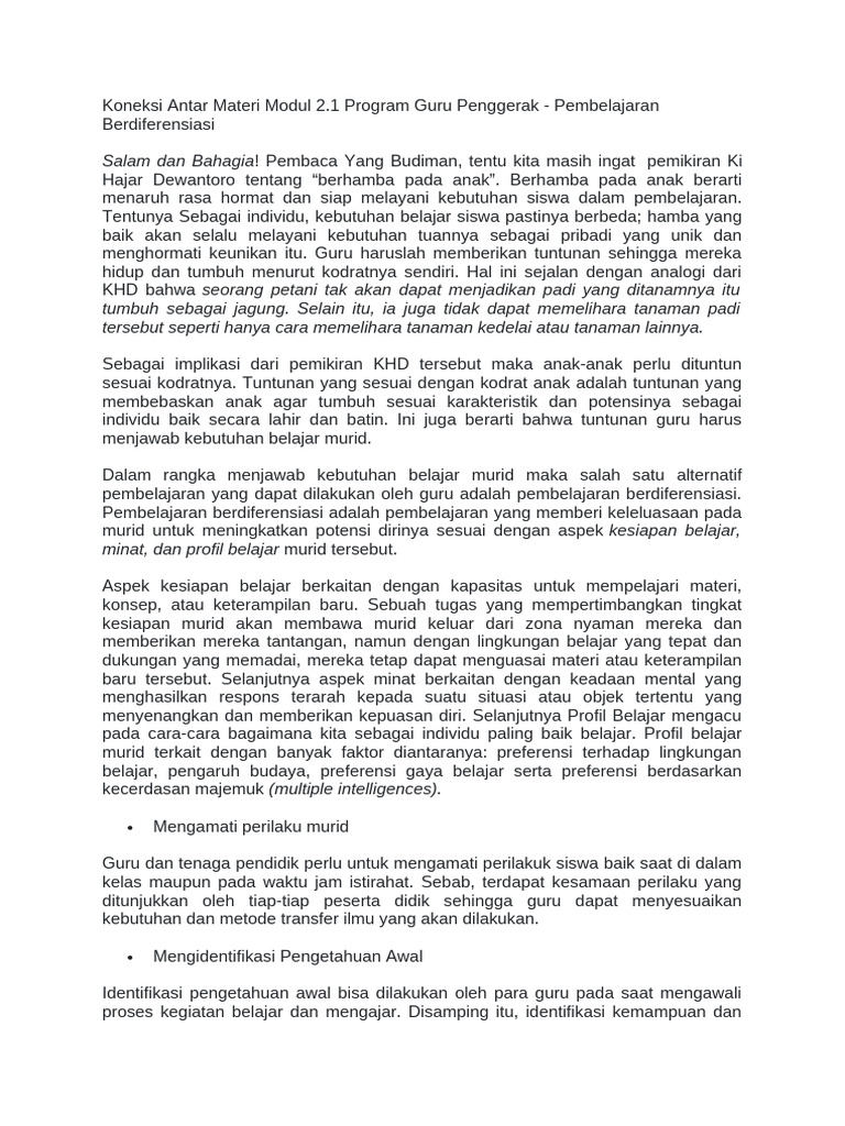 Koneksi Antar Materi Modul 2 - Anggra CGP | PDF