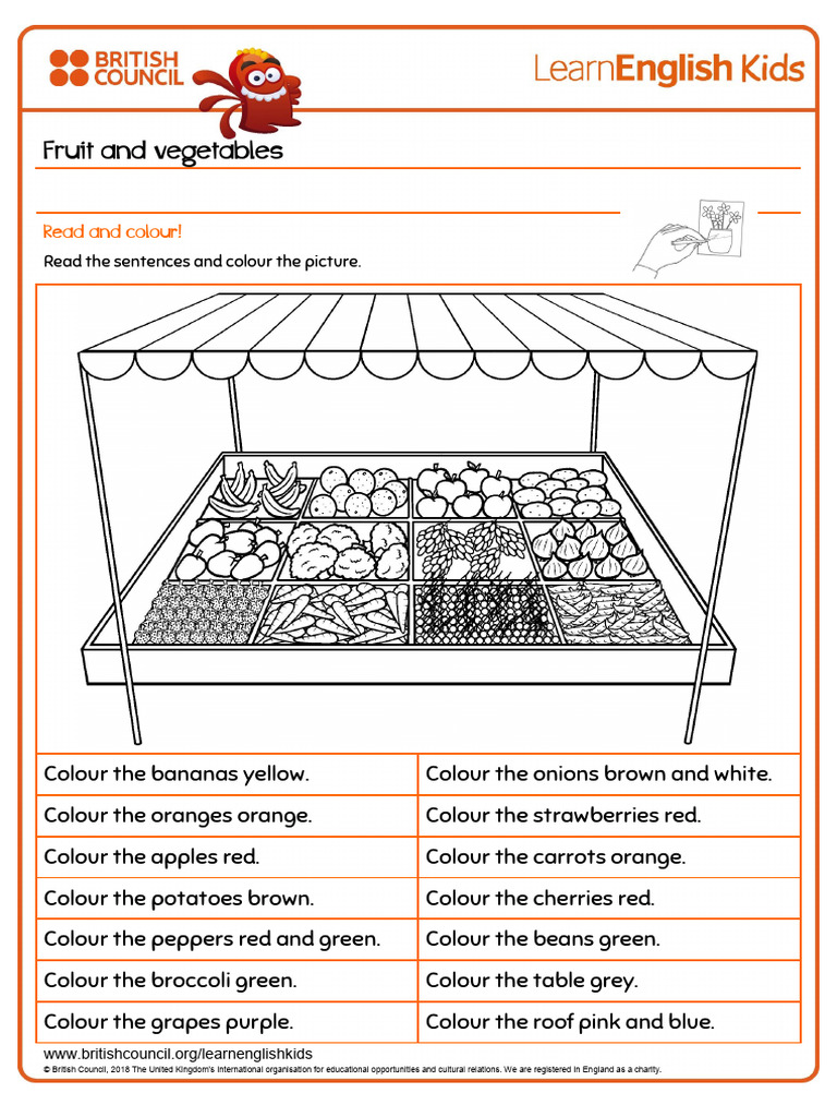 Colouring Fruit and Vegetables | PDF