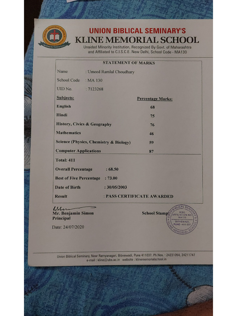 10 Mark Sheet | PDF