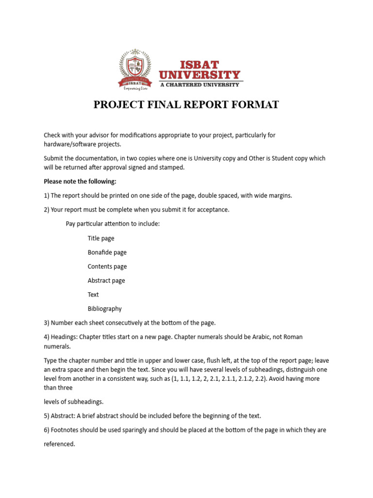 Project Final Report Format | PDF