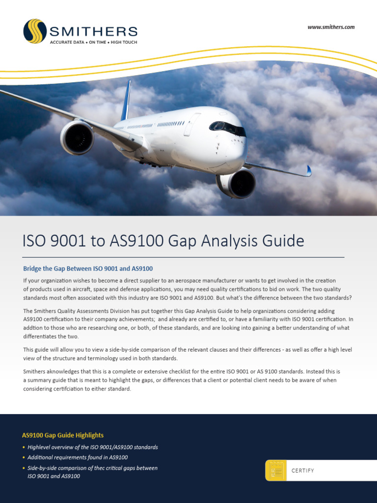 As9100 To Iso 9001 Gap Analysis | PDF