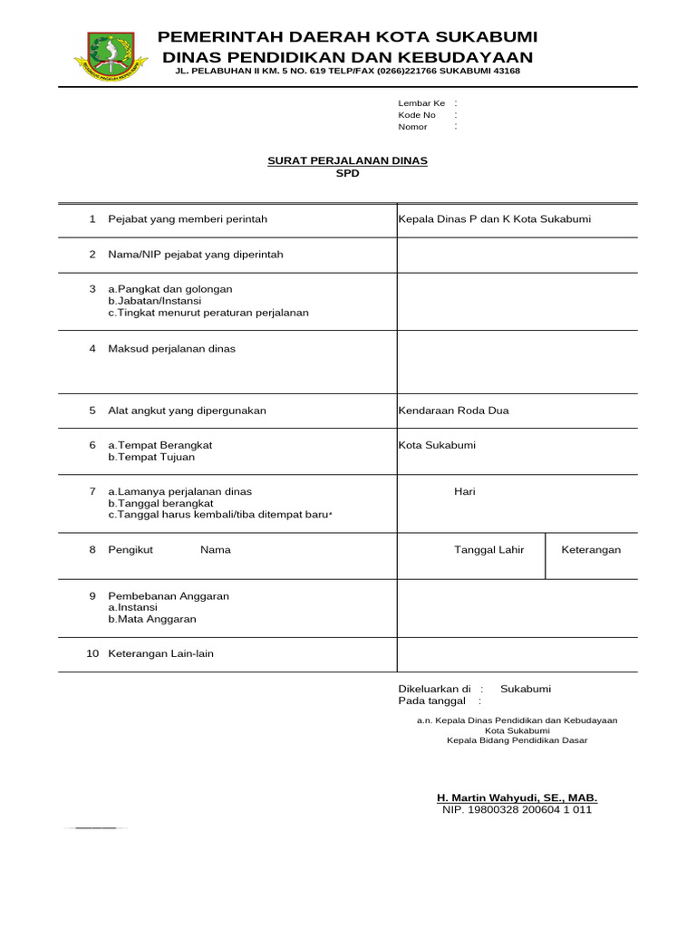 Blangko SPPD KABID | PDF