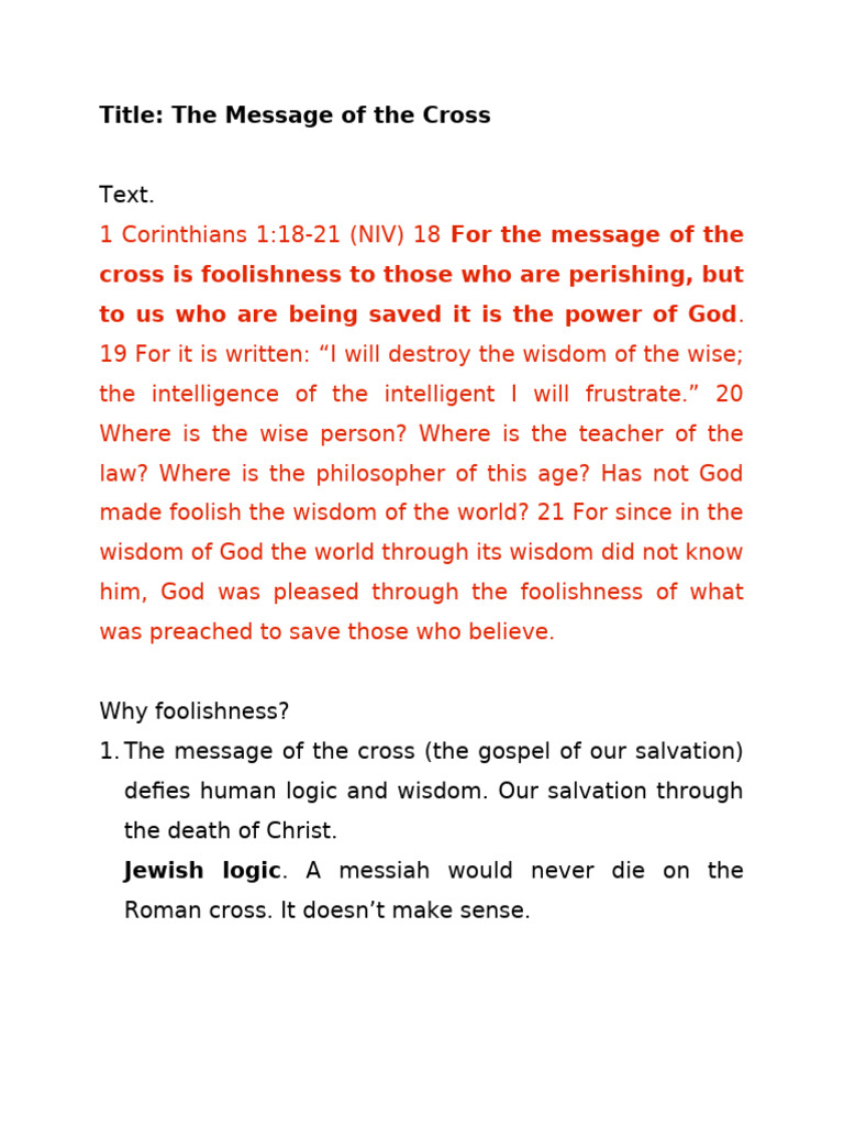 The Message of the Cross | PDF