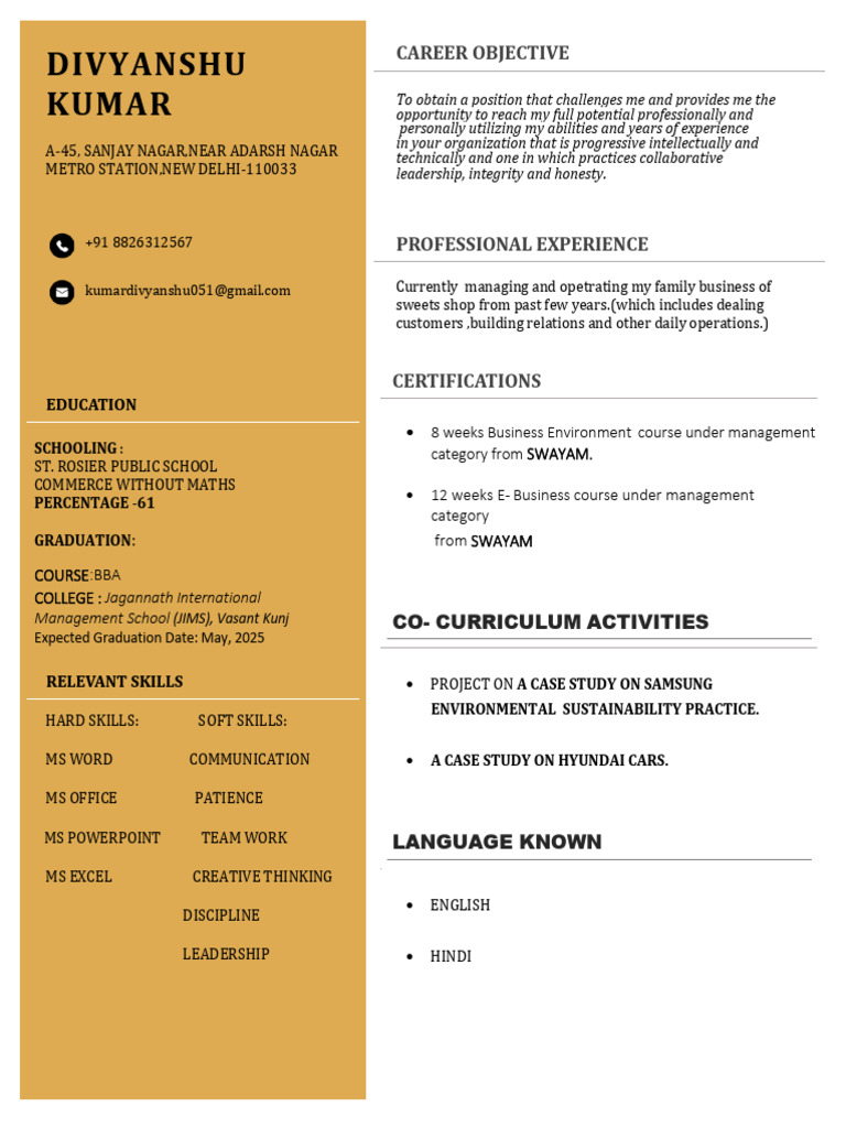 Divyanshu Resume | PDF