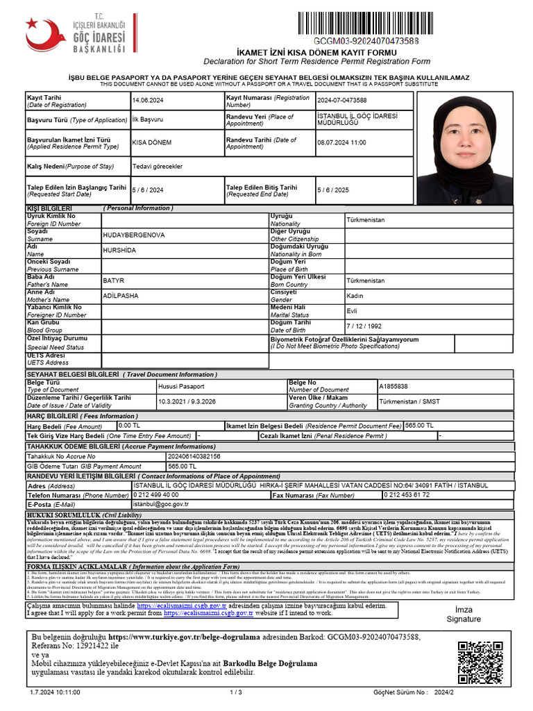 Basvuru Formu-Application Form | PDF