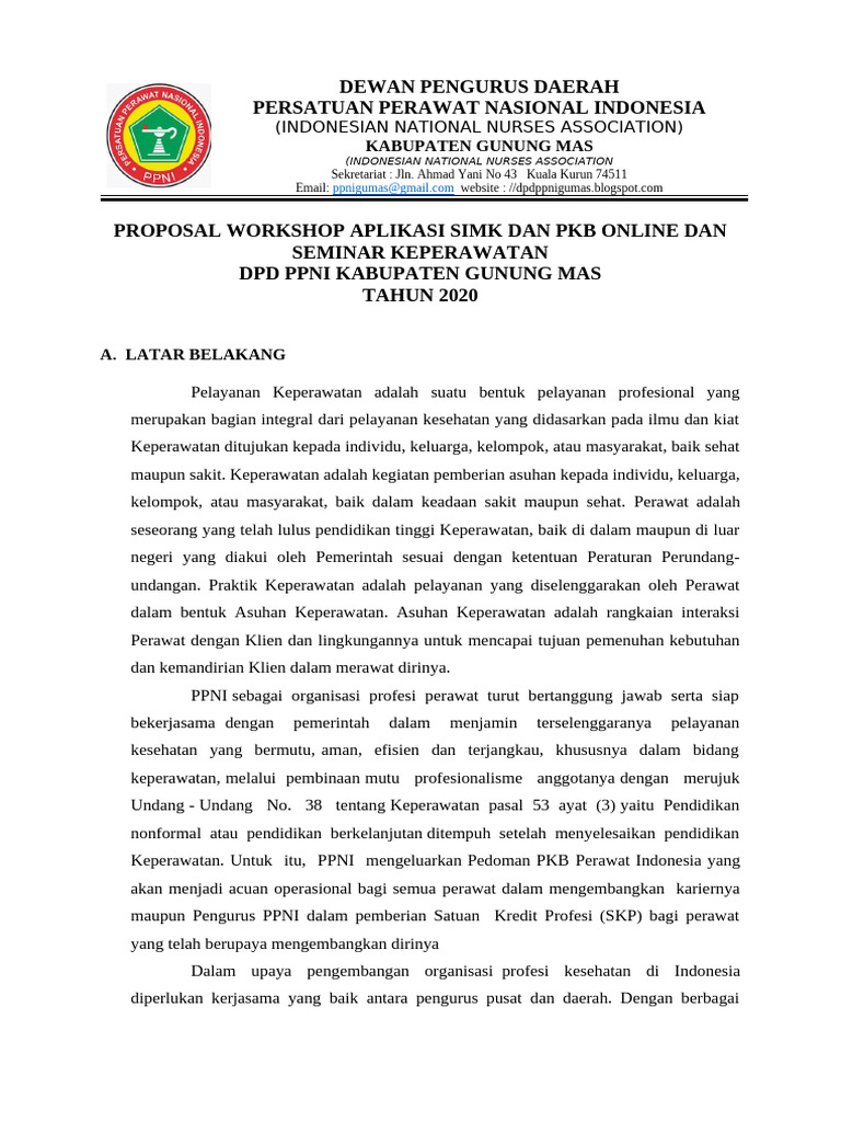 Proposal SIMK PKB Gumas | PDF