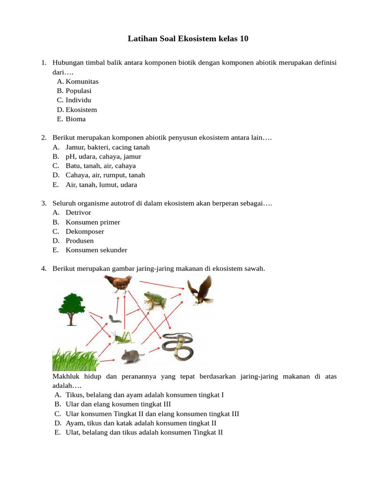 Latihan Soal Ekosistem | PDF
