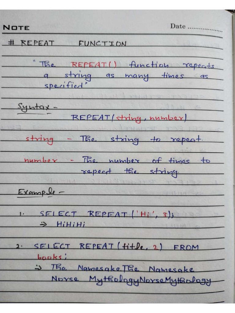 REPEAD and TRIM Function | PDF