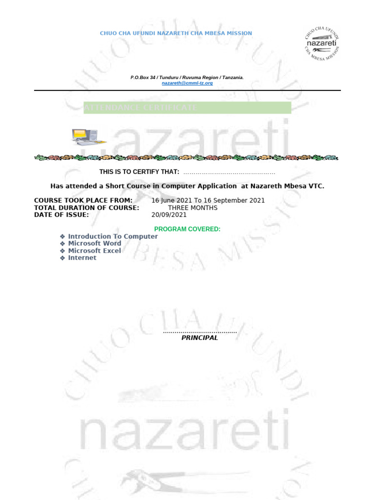 computer certificate | PDF