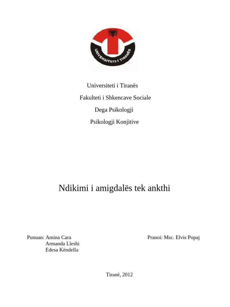 Ndikimi I Amigdalës Tek Ankthi | PDF
