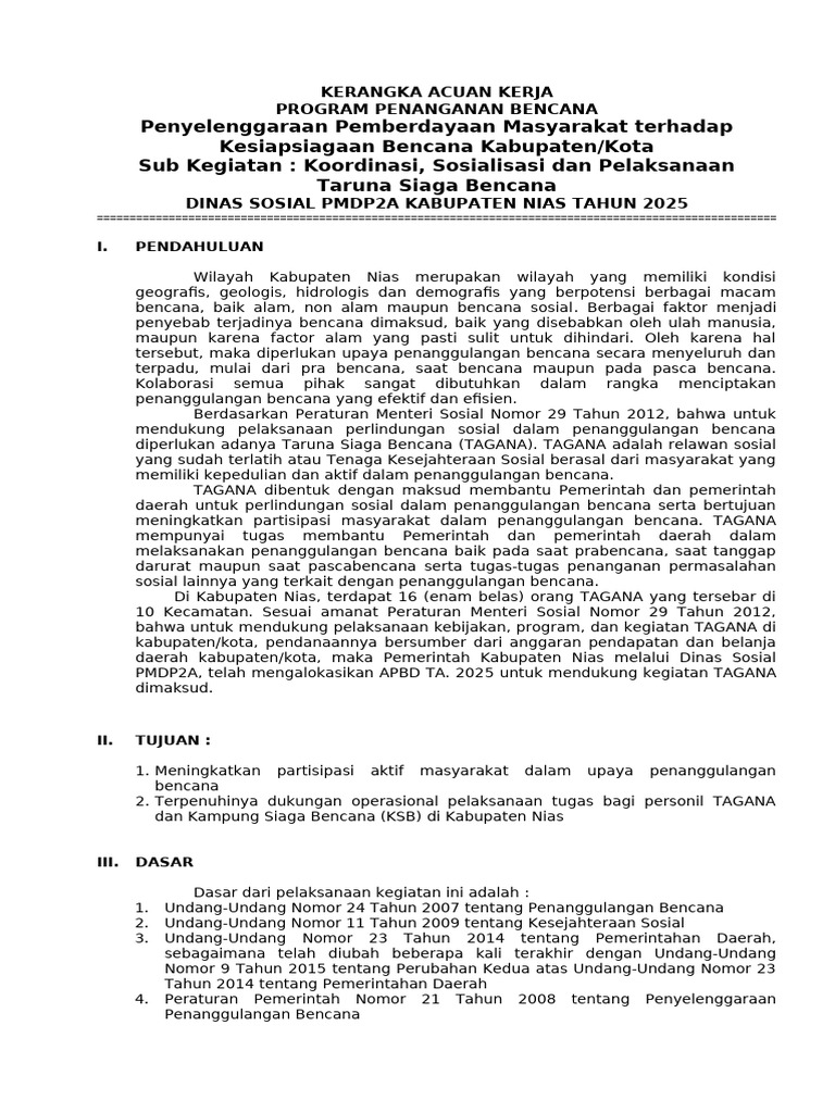 TOR PJS - Tagana 2025 | PDF