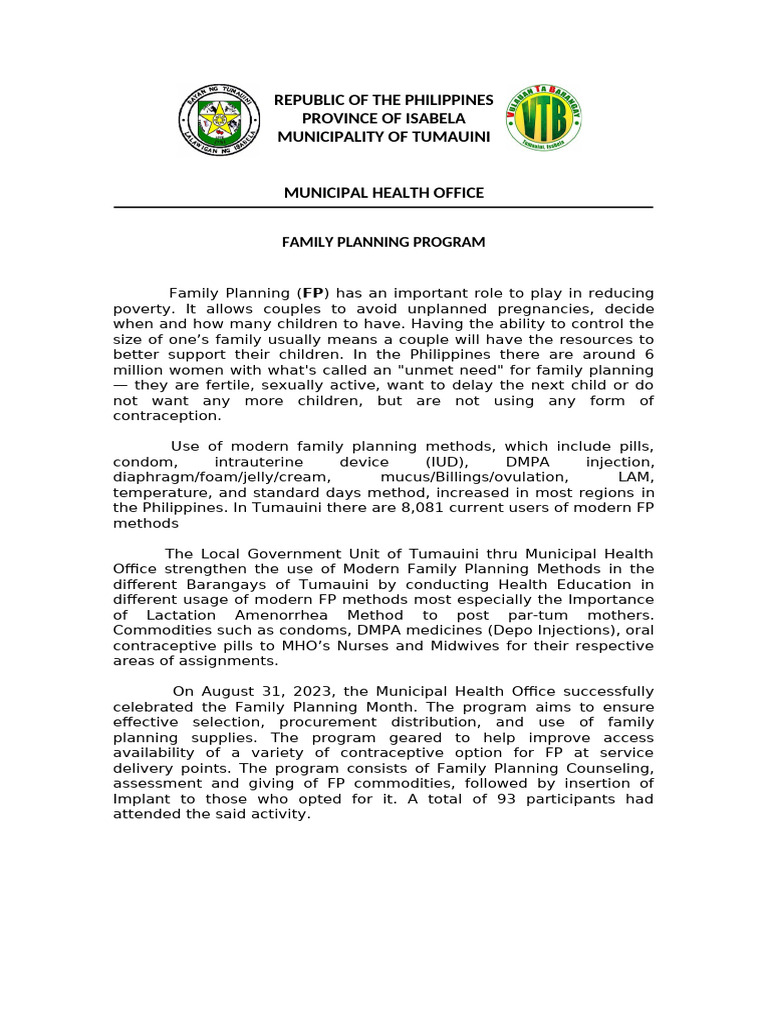 FAMILY-PLANNING-PROGRAM-5-NARRATIVE | PDF