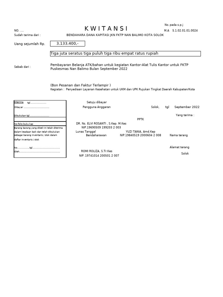 Kwitansi Edit RRR | PDF