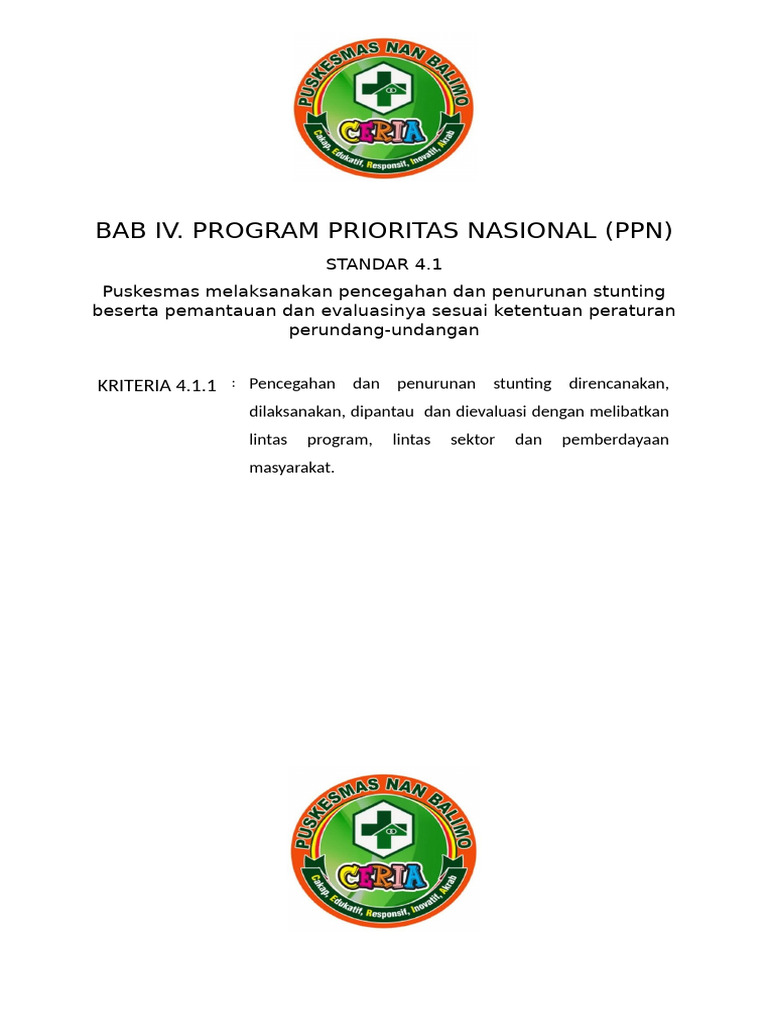 Pembatas Bab Akreditasi Bab Iv | PDF