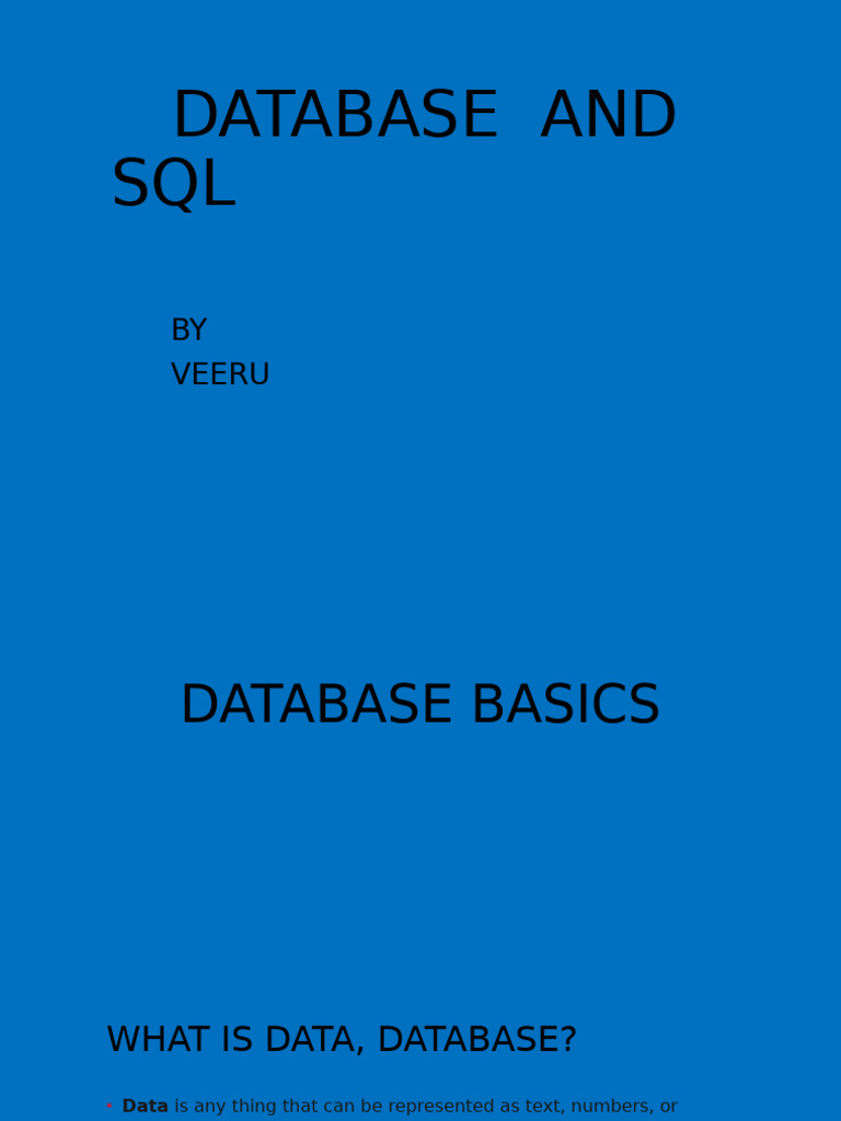 1.database Basics | PDF