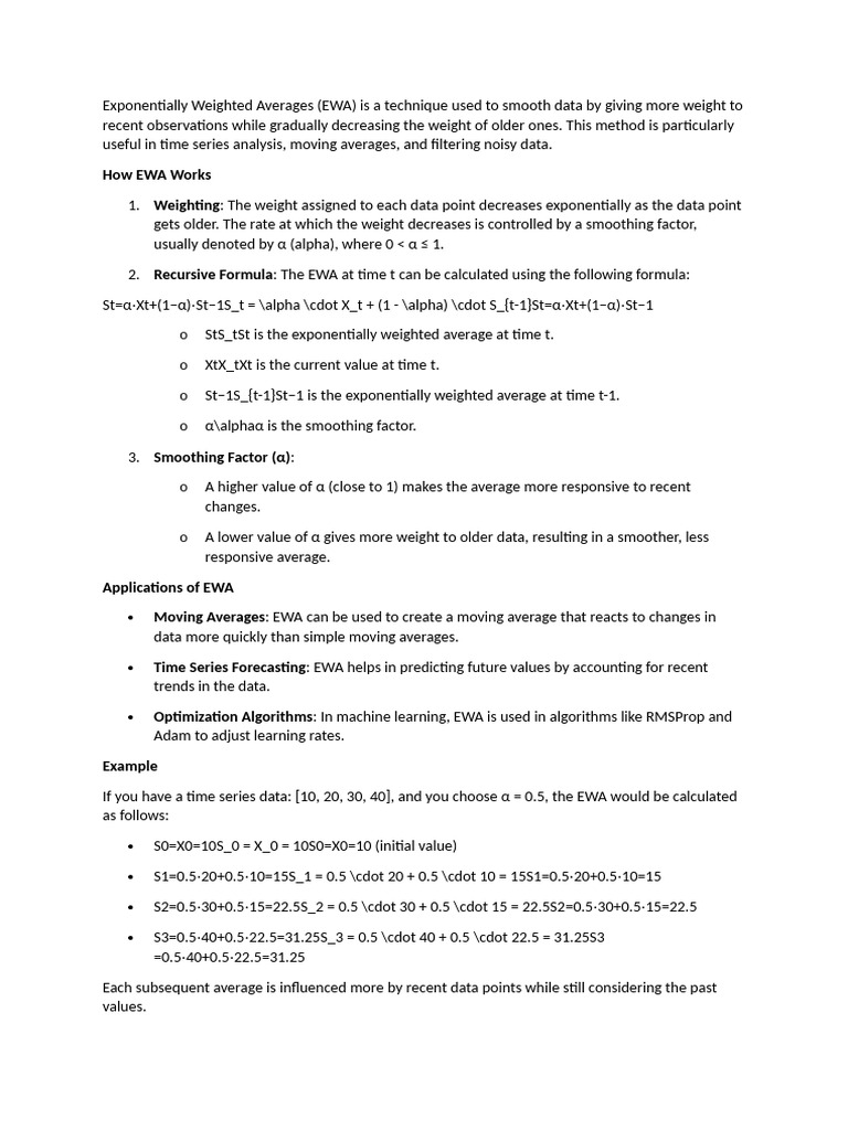 Exponentially weighted averages | PDF