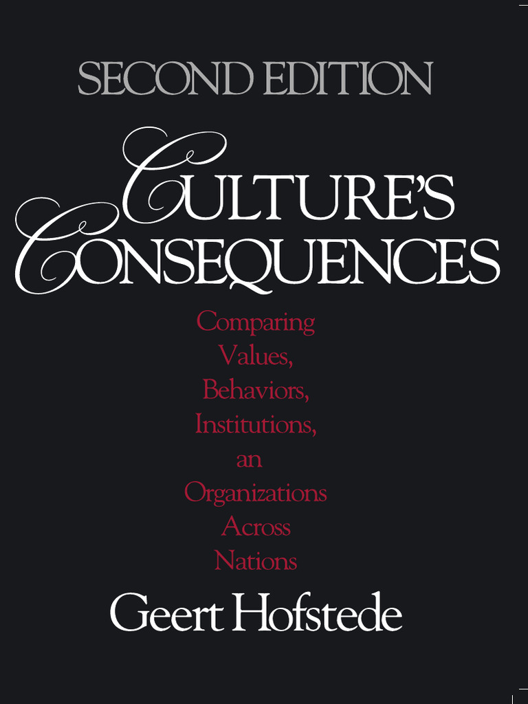 Hofstede, Geert - Culture's Consequences - Comparing Values, Behaviors ...