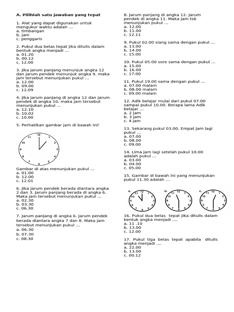 MTK Waktu Dan Durasi | PDF