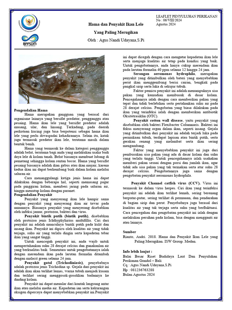Hama Dan Penyakit Ikan Lele | PDF