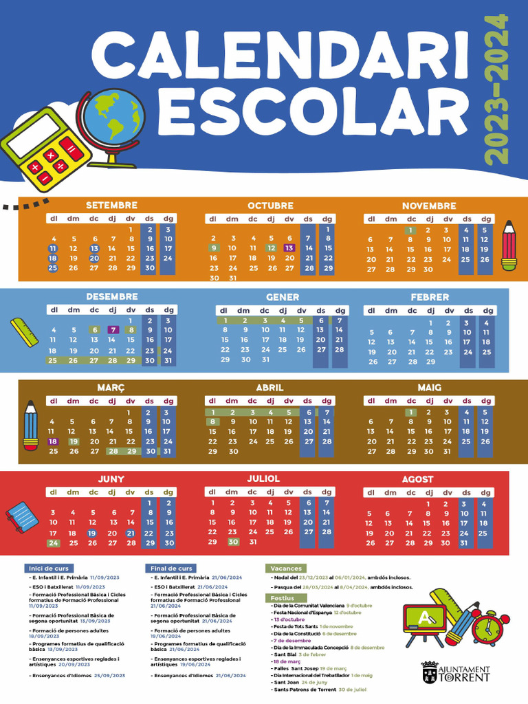 EDUC-V-Calendari-Escolar-23-24 | PDF