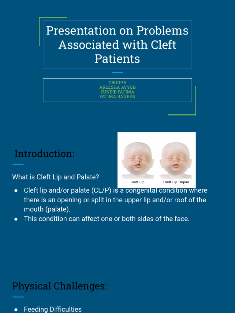 Presentation On Problems Associated With Cleft Patients 3 | PDF