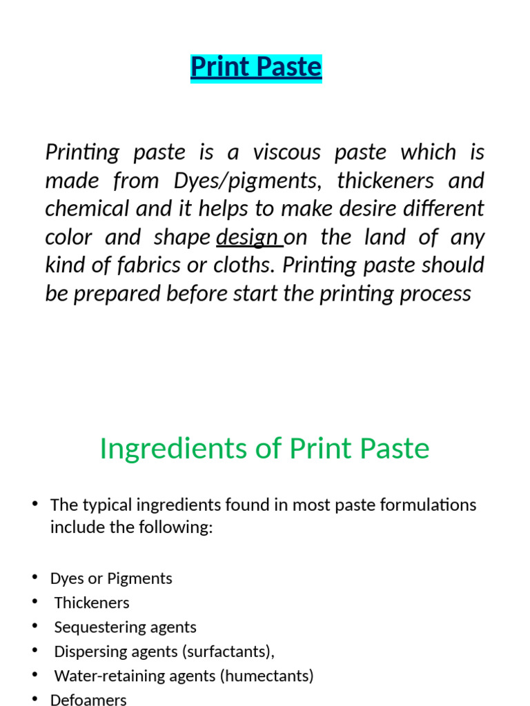 Print Paste 1 | PDF