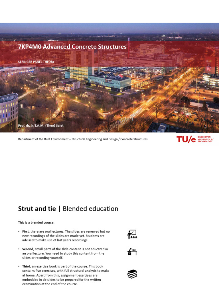 Concrete Structures Lecture Stringer Panel Theory | PDF