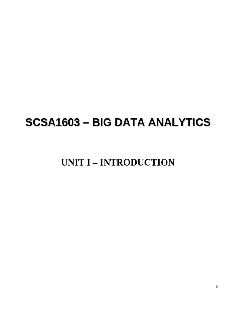 Unit 1 Big Data Analytics Course Material | PDF