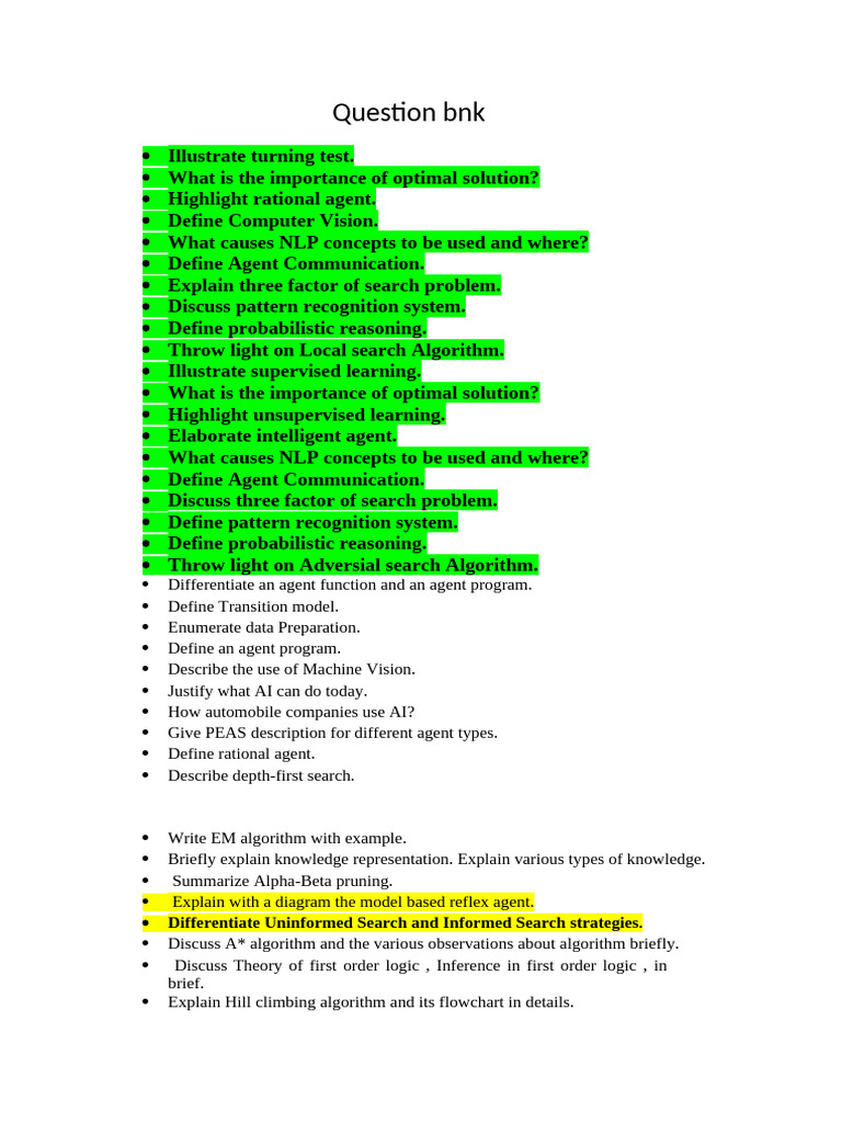 Imp Questions Ai | PDF