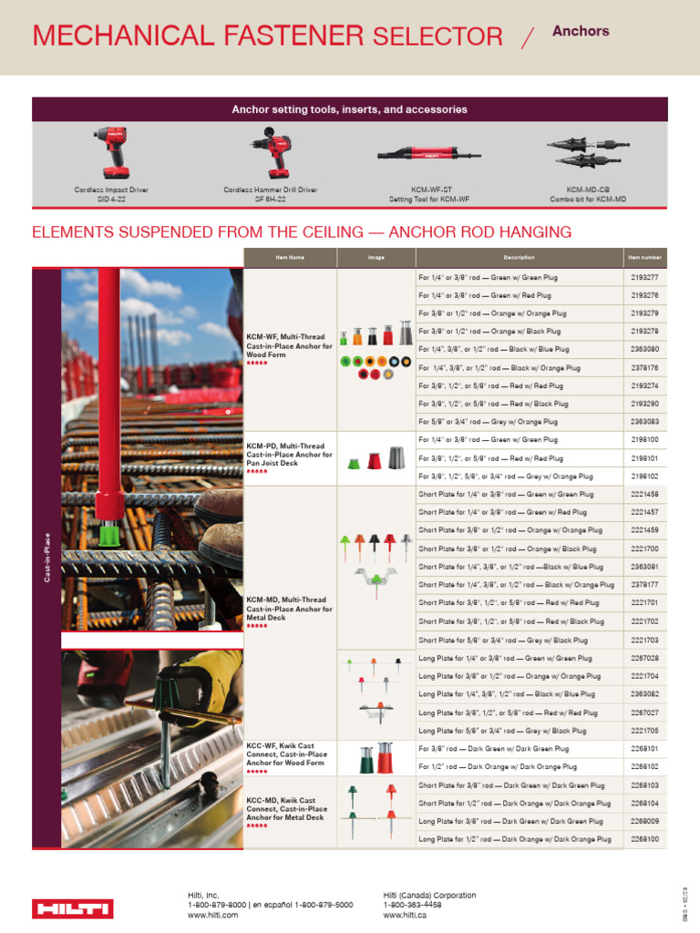 Mechanical Fastener Selector Chart - EN Mechanical Fastener Selector ...