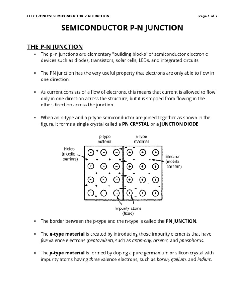 Electronics - 07 Semiconductor P-N Junction | PDF