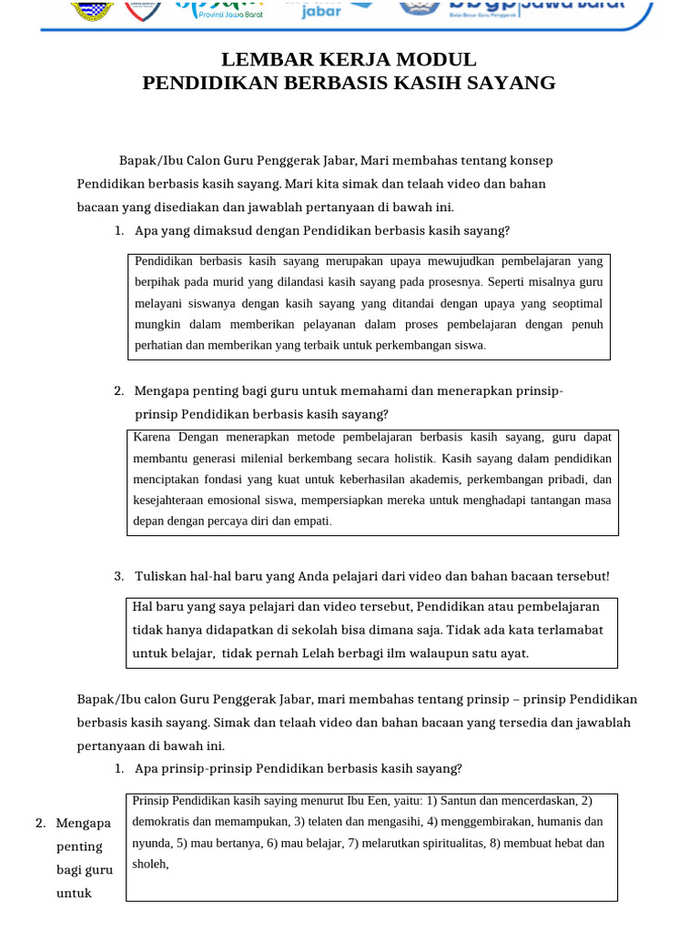 LK Berbasis Kasih Sayang Dewi Asri Juniar | PDF