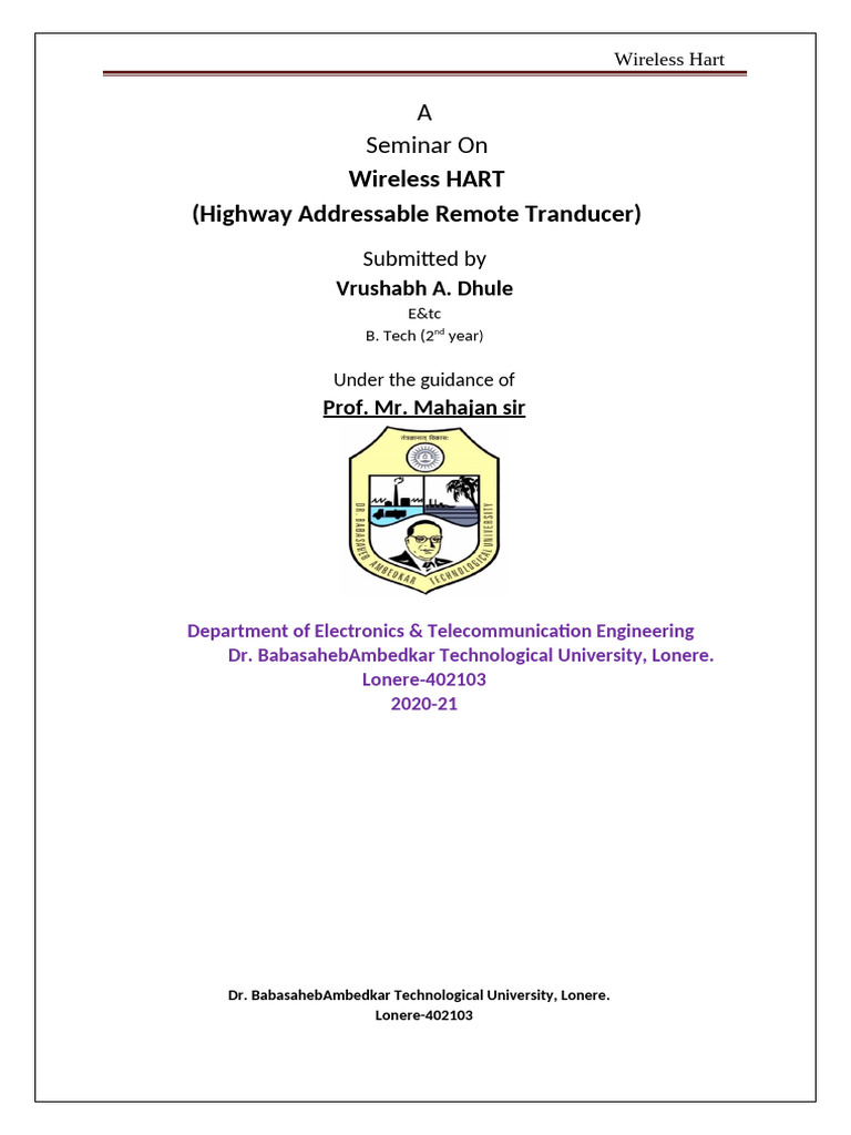 Vrushabh Seminar Report | PDF