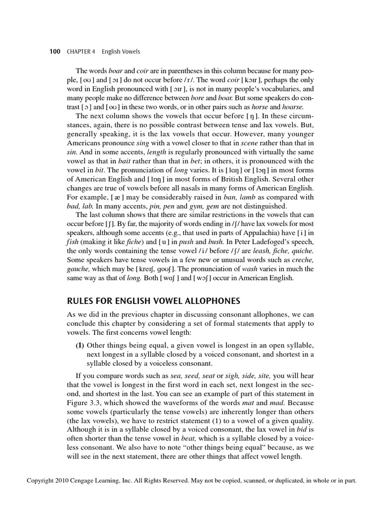 Ladefoged - Johnson - Vowel Rules | PDF
