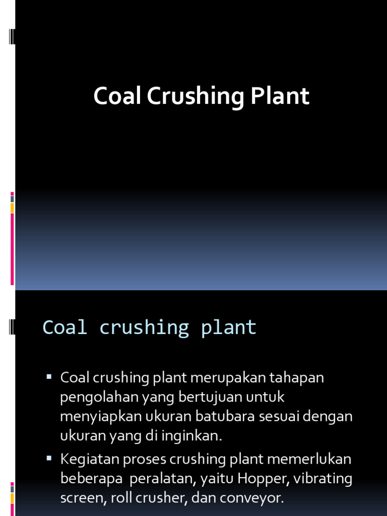 3. Coal Crushing Plant | PDF