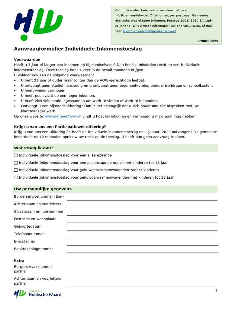 Aanvraagformulier 2024 IIT WEB 240620 183912 | PDF