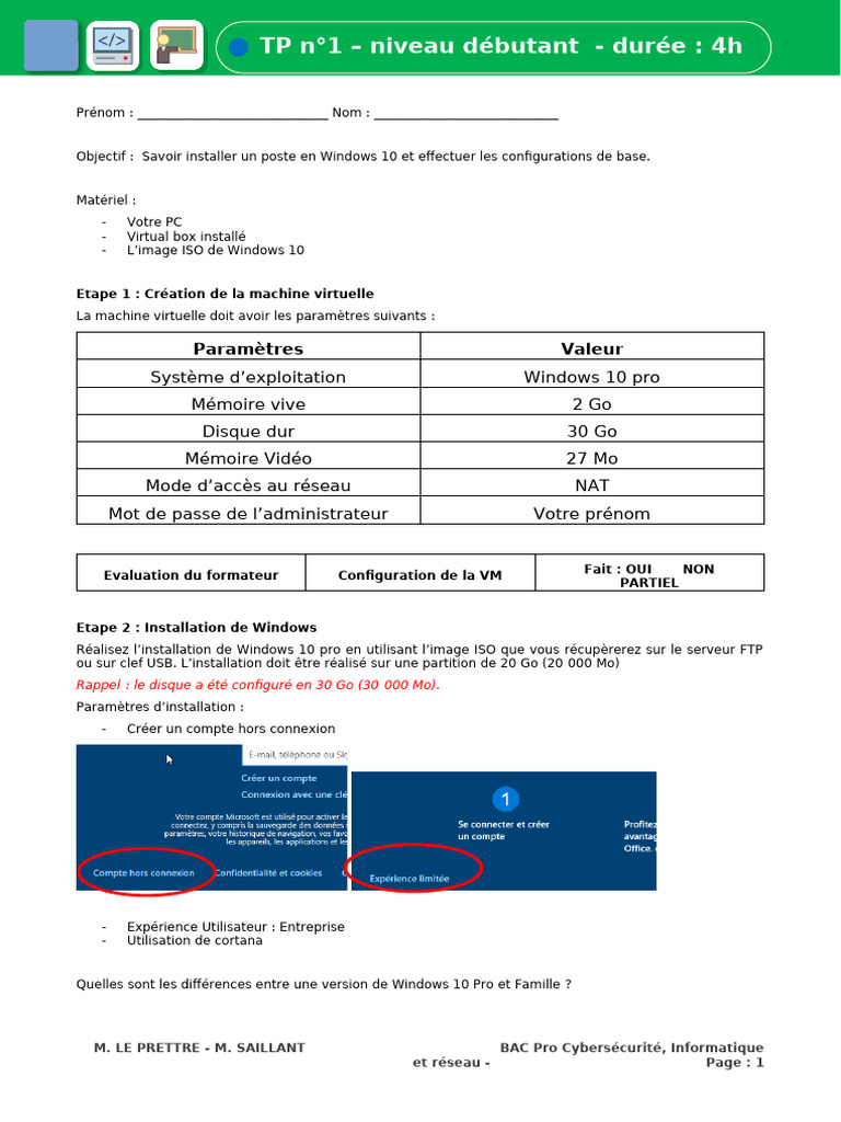 01-Installation Et Configuration D'un Poste Windows 10 | PDF 01-Installation Et Configuration D'un Poste Windows 10 | PDF