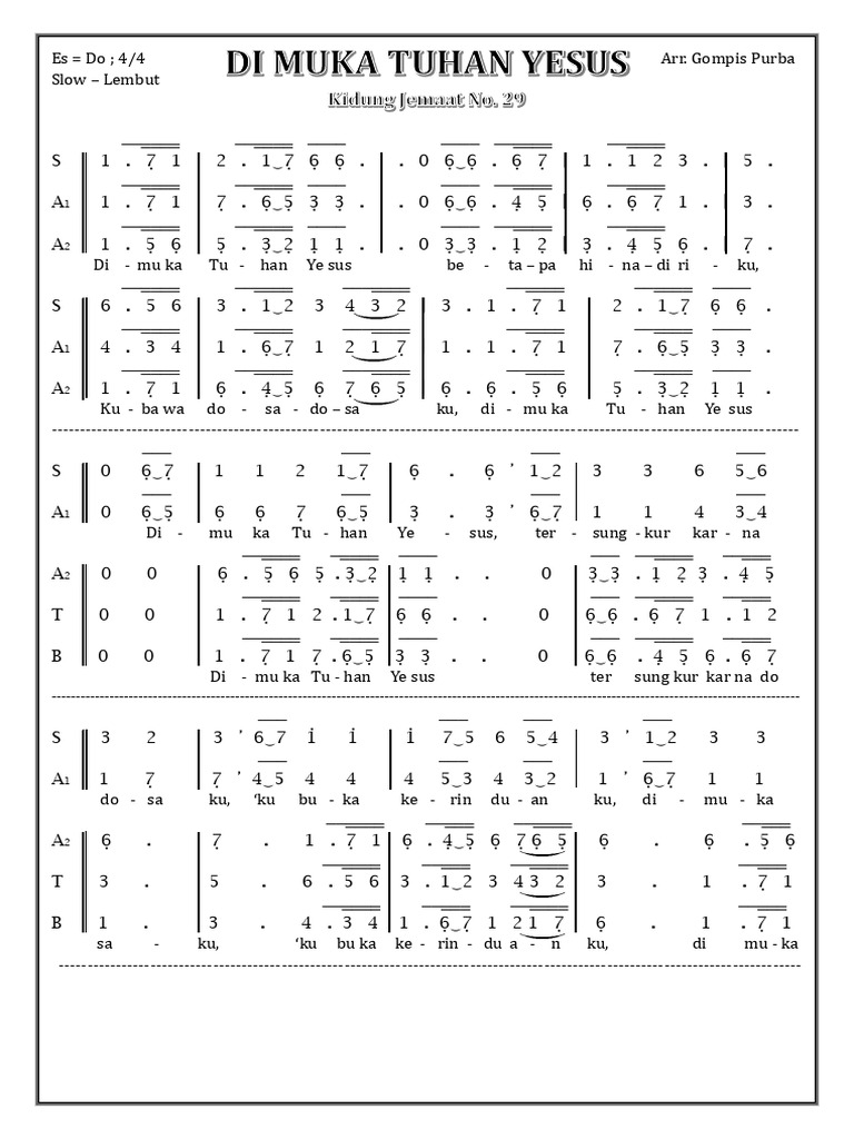 KJ 29 - Di Muka Tuhan Yesus | PDF