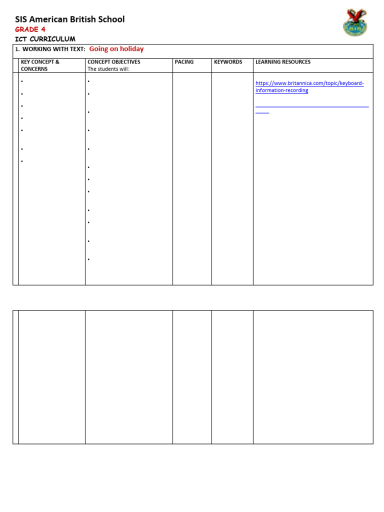Grade 4 Ict Curriculum | PDF