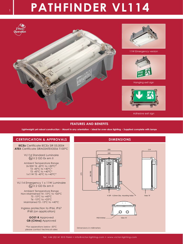 Victorlighting PATE 111 CF EM | PDF