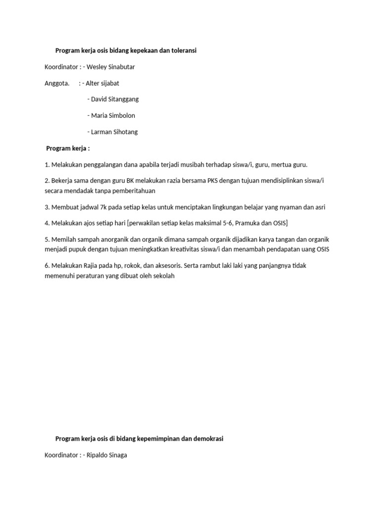 Program Kerja O-WPS Office | PDF