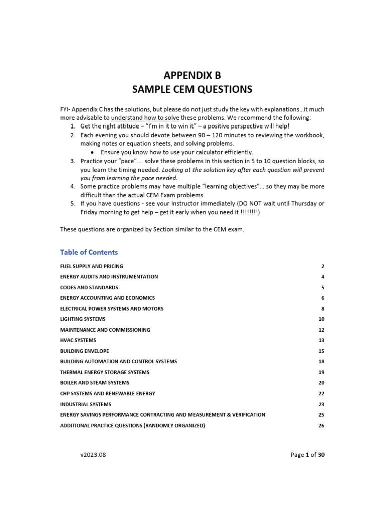 CEM Questions Appendix B | PDF